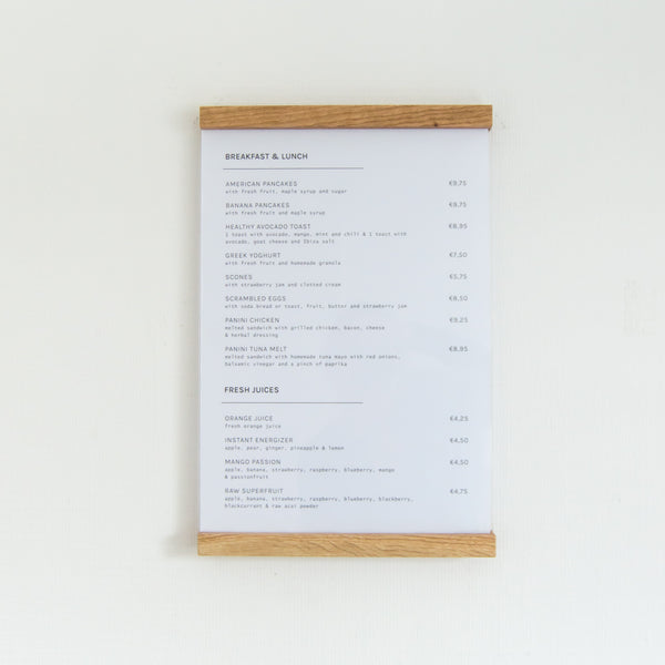 A3 Poster Display - Hanging Menu Board - Studio Drijfveer